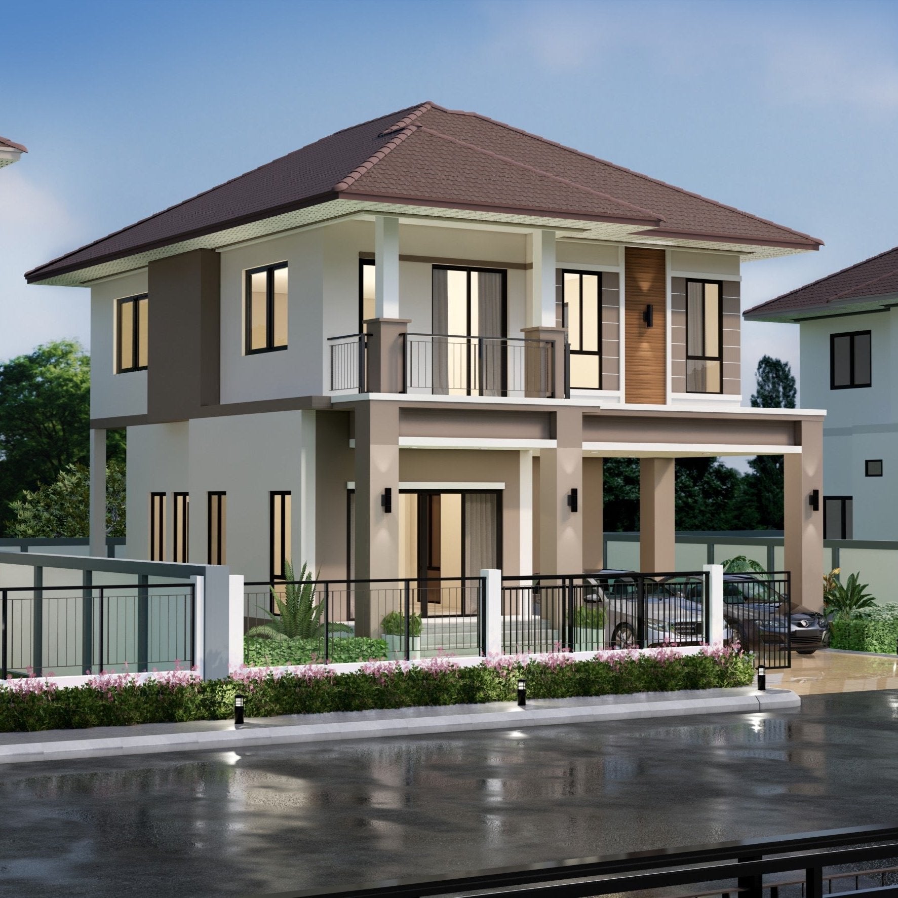 [พร้อมอยู่] บ้านเดี่ยว 2 ชั้น 3 นอน 3 น้ำ สไตล์โมเดิร์นทรอปิคอล @ปากน้ – proviewliving